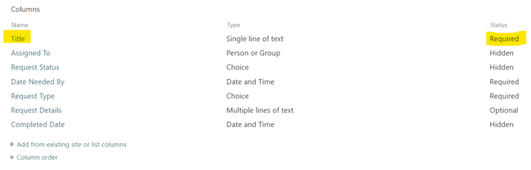 How to hide the "Title" field in a SharePoint list in SharePoint Online