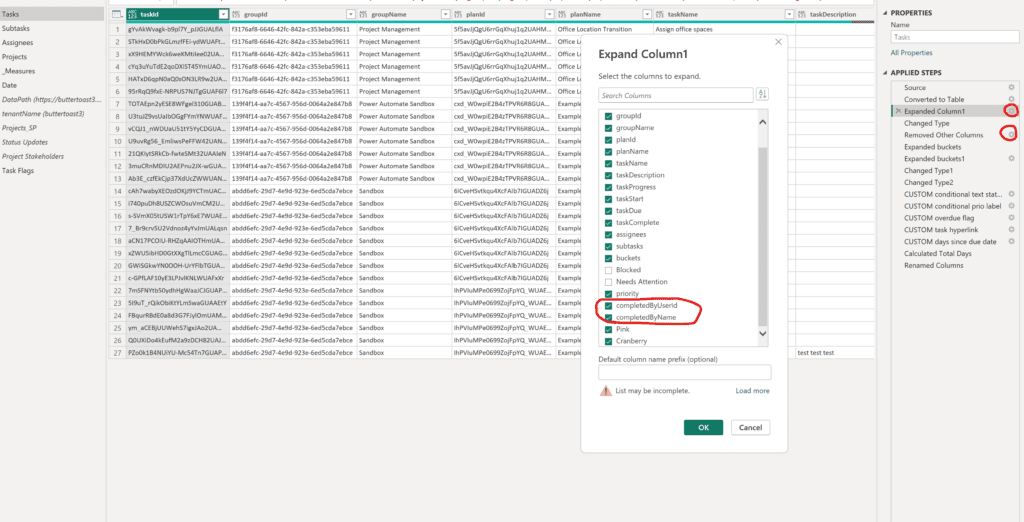 How to get "completed by" user data for Planner